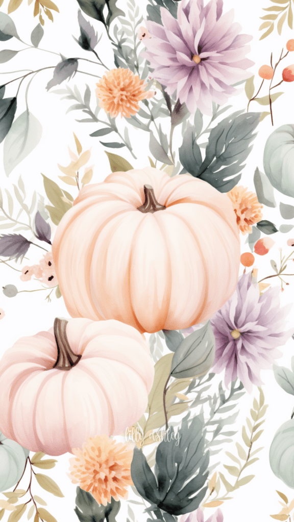 New Additions: Pumpkin Florals Phone Wallpaper Collection