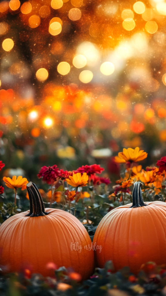 Pumpkin Sunrise: Free Fall Phone Wallpapers - Lilly Ashley Design