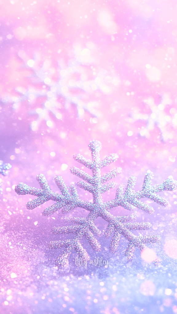Pink Snowflakes: Free Winter Phone Wallpapers
