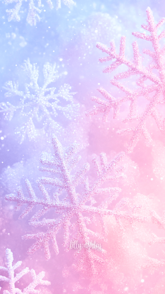 Pink Snowflakes: Free Winter Phone Wallpapers