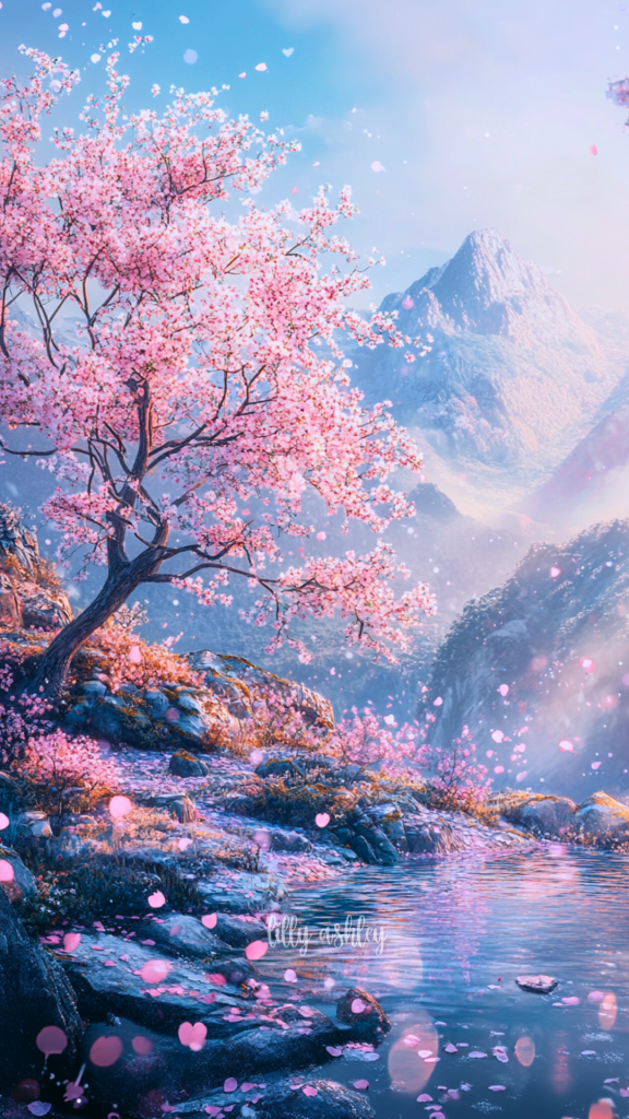 New Free Phone Wallpapers: Blossom Waterscape 🌸🌊 - Lilly Ashley Design
